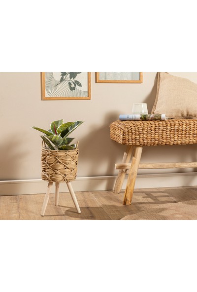 English Home Nature Saksı 21X21X38 cm Kahve