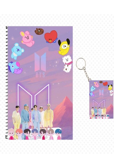 Fernaxx Bts A5 Defter ve Anahtarlık Defter Boyutu 15 x 21 cm Spiralli Çizgisiz Defter Fernaxx Bts A5 Defter ve Anahtarlık Defter Boyutu 15 x 21 cm Spiralli Çizgisiz Defter