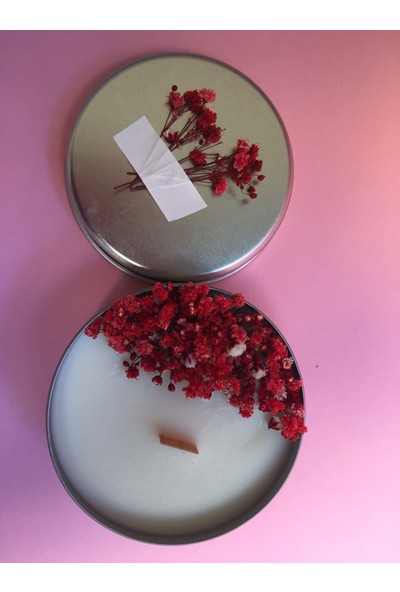 Alaçatı Art Boutique Çiçek Dekorlu Soya Mum Dekoratif Hediyelik Kokulu Mum Aromaterapi Meditasyon