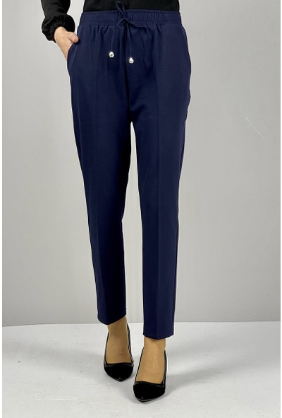 Moda Çizgi Bayan Pantolon Lacivert Moda Çizgi Bayan Pantolon Lacivert