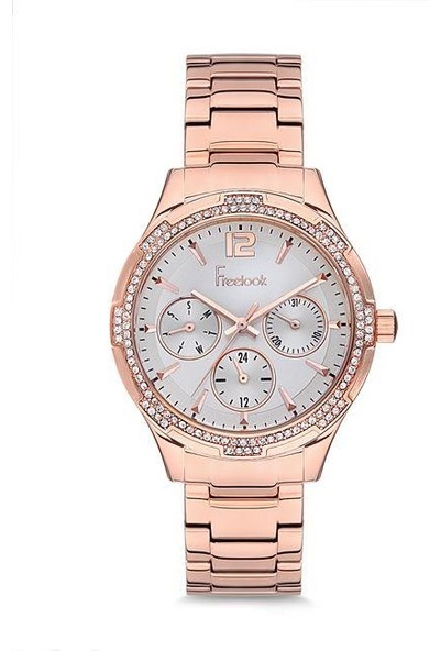 Freelook Rosegold Kasa Kordon Talı Aktif Göstergeli Spor ve Şık Kadın Kol Saati