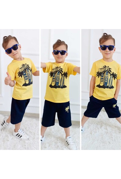 Luna Erkek Çocuk Hawai Baskılı Takım Havalı Tasarım