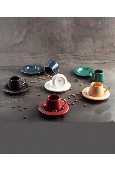 Porselen 6'lı Kahve Fincan Takımı