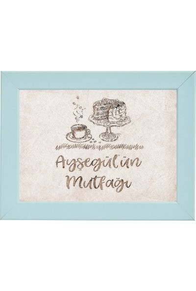 Vipiri Kişiye Özel Mutfak Açık Mavi Çerçeveli Duvar Tablosu