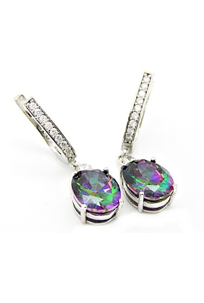 Lilah Gümüş Tr 925 Ayar Gümüş Oval Mistik Topaz Taşlı Sallantılı Küpe Lilah Gümüş Tr 925 Ayar Gümüş Oval Mistik Topaz Taşlı Sallantılı Küpe