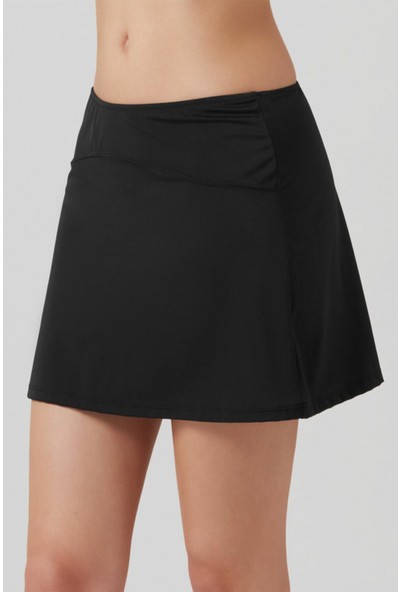 Kom Riviera Düz Siyah Etek