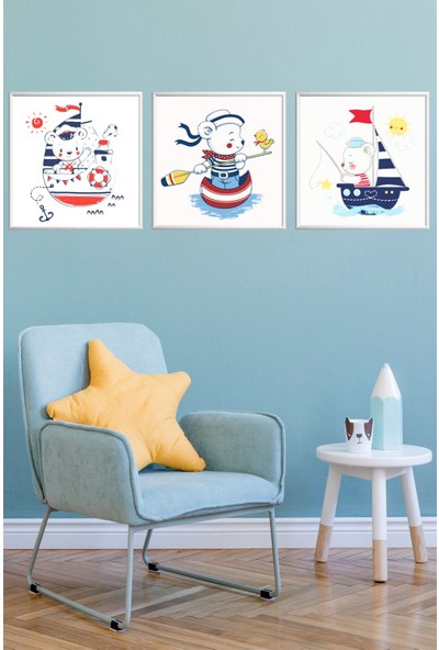 Linacci Üçlü Çocuk Odası Alüminyum Beyaz Metal Çerçeveli Camlı Kids Poster Tablo Seti Linacci Üçlü Çocuk Odası Alüminyum Beyaz Metal Çerçeveli Camlı Kids Poster Tablo Seti