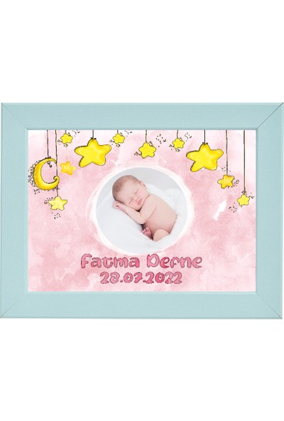 Vipiri Açık Mavi Çerçeveli Duvar Tablosu