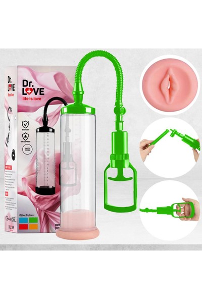 Drlove Penis Pump Men Güçlü Vakumlu Yeşil Penis Pompası + Vajina Başlık Drlove Penis Pump Men Güçlü Vakumlu Yeşil Penis Pompası + Vajina Başlık