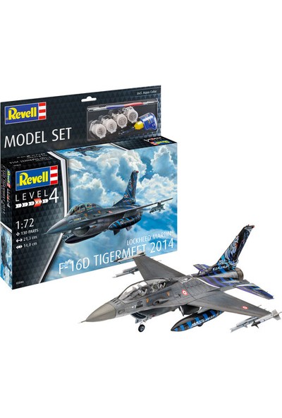 Revell 1/72 Maket Uçak F-16D Tigermeet 2014 Boyalı Set N:63844