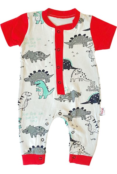 Miracle Wear Erkek Tulum,kısa Kollu, Çıtçıtlı,dinazor Baskılı