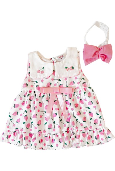 Miracle Wear Kız Elbise,bandajlı,kiraz Desenli Miracle Wear Kız Elbise,bandajlı,kiraz Desenli