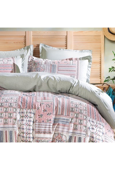 Yataş Bedding Mira Ranforce Çift Kişilik Nevresim Seti - Pembe
