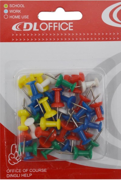 Linea Dloffıce Renkli Harita Çivisi 40 Lı Paket DL2156