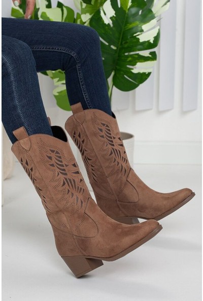 Pabucmarketi Vizon Süet Kadın Çizme