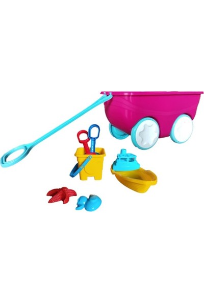 Lisinya Plaj Seti Çekçekli Vagon Pembe - ERV-101