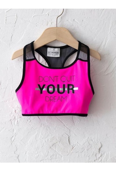 Deep Beach Neon Pembe Baskılı Kız Çocuk Bikini Takım DB200717BT Deep Beach Neon Pembe Baskılı Kız Çocuk Bikini Takım DB200717BT
