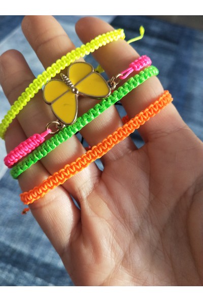 Hearmibaha Neon Örgü Kelebek Seti