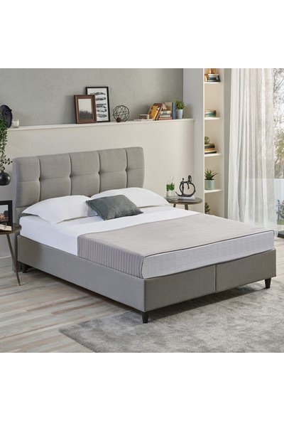 Yataş Bedding Lento Baza - Arges Başlık 2'li Set - Gri - 140X190