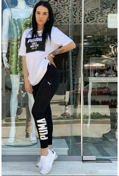 Rengamoda Viskon Kumaş Tayt Tişört Ikili Takım