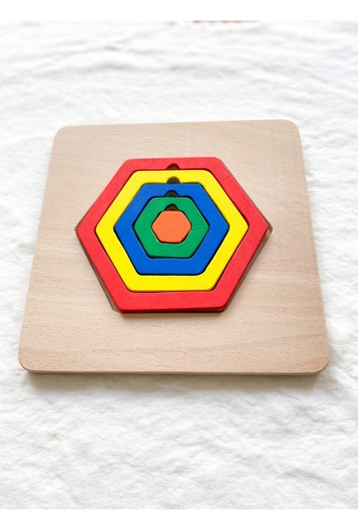 Sincap Joo Ahşap Yapboz Puzzle Altıgen Ana Renkler