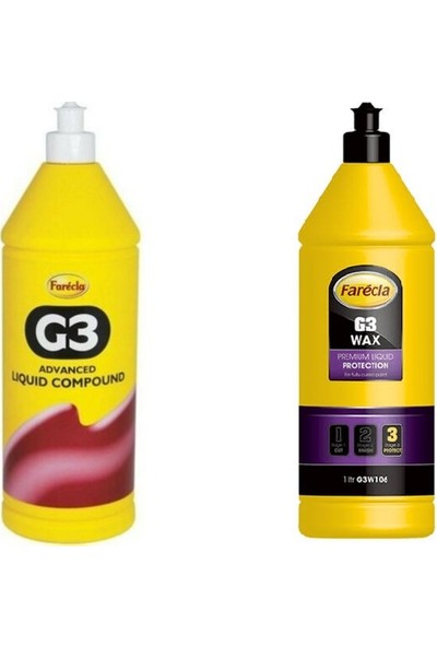 Farecla G3 Sıvı Pasta 1 Lt ve G3 Wax Cila 1 Lt Süper Ikili
