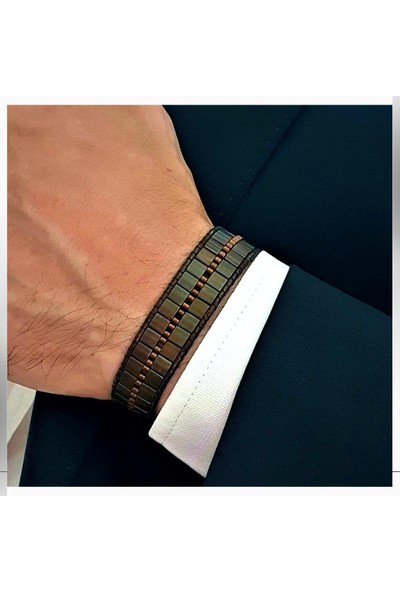 Seven Art Jewelry Miyuki Bileklik / Kahverengi Zırh Bileklik / Kadın Bileklik / Erkek Bileklik