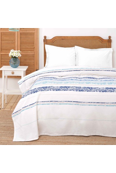 Karaca Home Marcela Mavi %100 Pamuk Tek Kişilik Pike