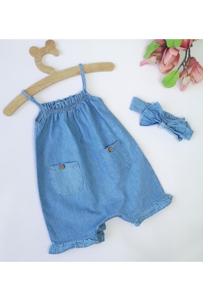 Necix's Askılı Kız Bebek Kot Tulum