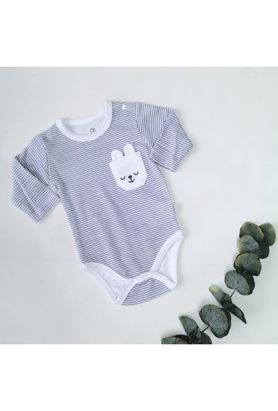 Bibaby Çizgili Uzun Kollu Çıtçıtlı Bebek Badi