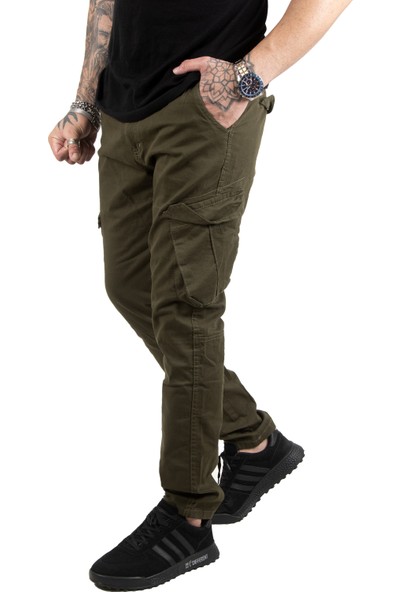 Deepsea Önü Fermuarlı Yan Cepler Çıtçıtlı Dar Paça Kargo Pantolon 1901587 Deepsea Önü Fermuarlı Yan Cepler Çıtçıtlı Dar Paça Kargo Pantolon 1901587