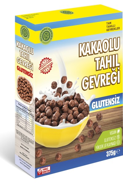 Glutensiz Fabrika Glutensiz Kakaolu Tahıl Gevreği 375 gr Glutensiz Fabrika Glutensiz Kakaolu Tahıl Gevreği 375 gr