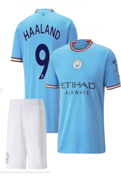 Yenteks Manchester City Halland Çocuk Forma+Şort 2'li Takım Yenteks Manchester City Halland Çocuk Forma+Şort 2'li Takım