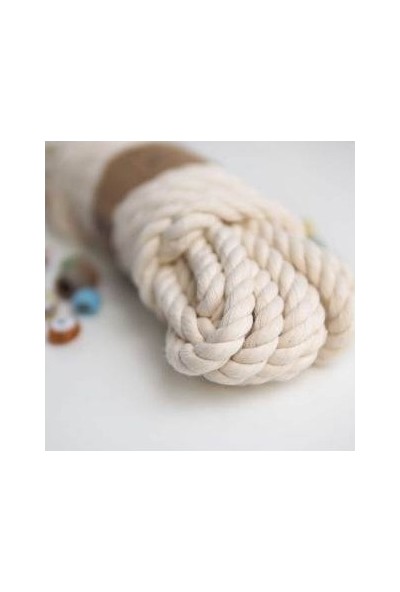 7/24 Avm 5 mm Üç Büküm Pamuk Makrome Halat Ip 250 gr Ekru Renk 7/24 Avm 5 mm Üç Büküm Pamuk Makrome Halat Ip 250 gr Ekru Renk