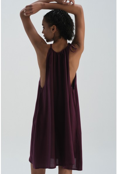 Dagi Bordo Elbise Pareo