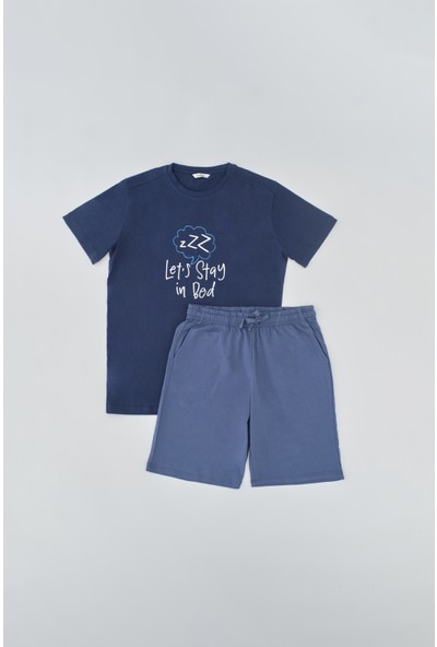 Dagi Pamuklu Lacivert Şort Takım