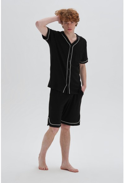 Dagi Siyah Şort Pijama Takım