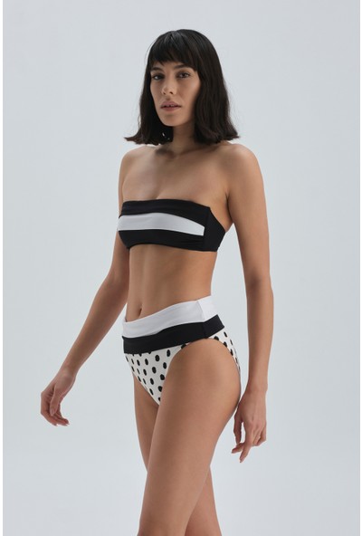 Dagi Siyah Beyaz Yüksek Bel Bikini Alt Dagi Siyah Beyaz Yüksek Bel Bikini Alt