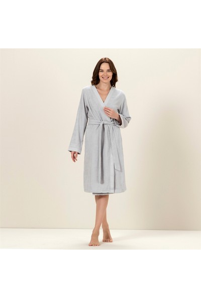 Chakra Daimy Kadın Bornoz Koyu Gri