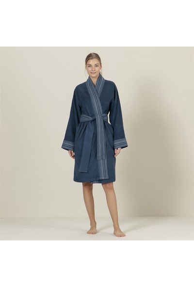 Chakra Sonhe Kadın Bornoz Marin Mavi