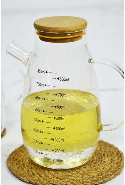 Avantage Home Elsa - Bambu Kapaklı Cam Sürahi Ölçekli