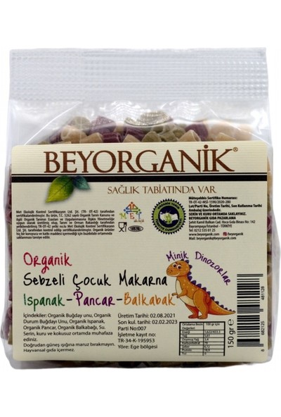 Beyorganik Sebzeli Çocuk Makarnası 150 gr Beyorganik Sebzeli Çocuk Makarnası 150 gr