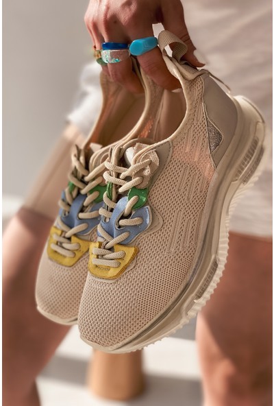 I Love Shoes Jalenso Triko Spor Ayakkabı Bej