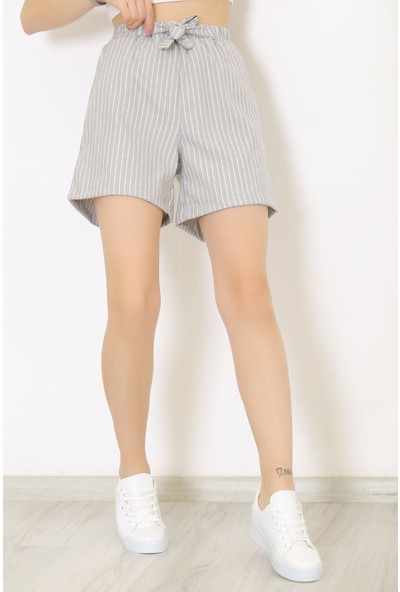 Erdmsp Beli Lastikli Şort Griçizgili - 9280.1600.