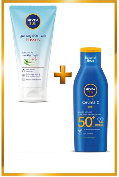 Nivea Sun Spf 50+ Seyahat Boyu Koruma & Nem Güneş Kremi 100 ml + Güneş Sonrası Krem 150 ml + Plaj Çantası Nivea Sun Spf 50+ Seyahat Boyu Koruma & Nem Güneş Kremi 100 ml + Güneş Sonrası Krem 150 ml + Plaj Çantası