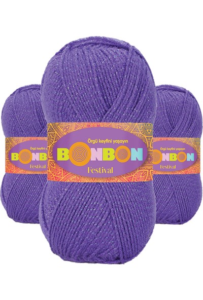 Bonbon 3 Adet Festival Simli Örgü Ipi Yünü Renk No 241 Bonbon 3 Adet Festival Simli Örgü Ipi Yünü Renk No 241