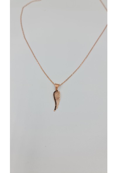 SE Jewellery Kanat Tasarım Kolye Birinci Kalite 925 Ayar Altın Kaplama Rose Kadın Kolyesi SE Jewellery Kanat Tasarım Kolye Birinci Kalite 925 Ayar Altın Kaplama Rose Kadın Kolyesi