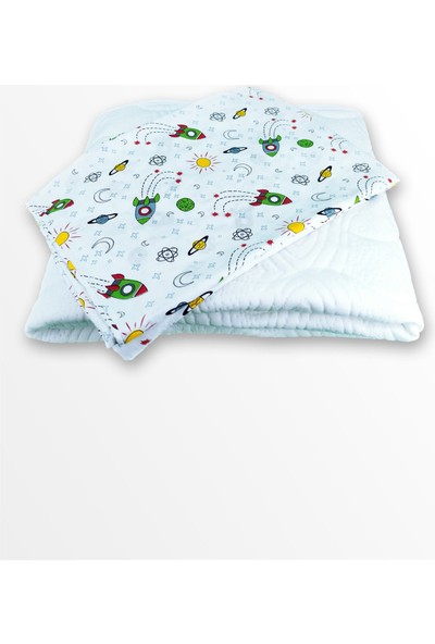 Pamuk Müslin Bebek Yorganı - Uzay Pamuk Müslin Bebek Yorganı - Uzay