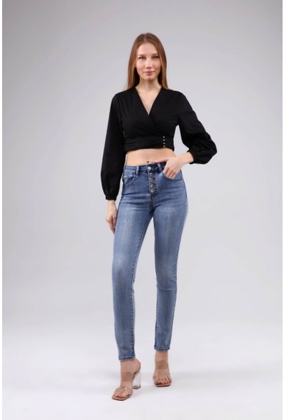 Home Store Pantolon Jean 5 Düğmeli Taşlamali 5 Cepli - Mavı Home Store Pantolon Jean 5 Düğmeli Taşlamali 5 Cepli - Mavı