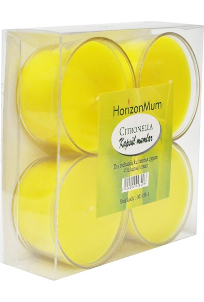 Horizon Candles Citronella Sinek Kovucu Mum 4'lü 50 gr Horizon Candles Citronella Sinek Kovucu Mum 4'lü 50 gr